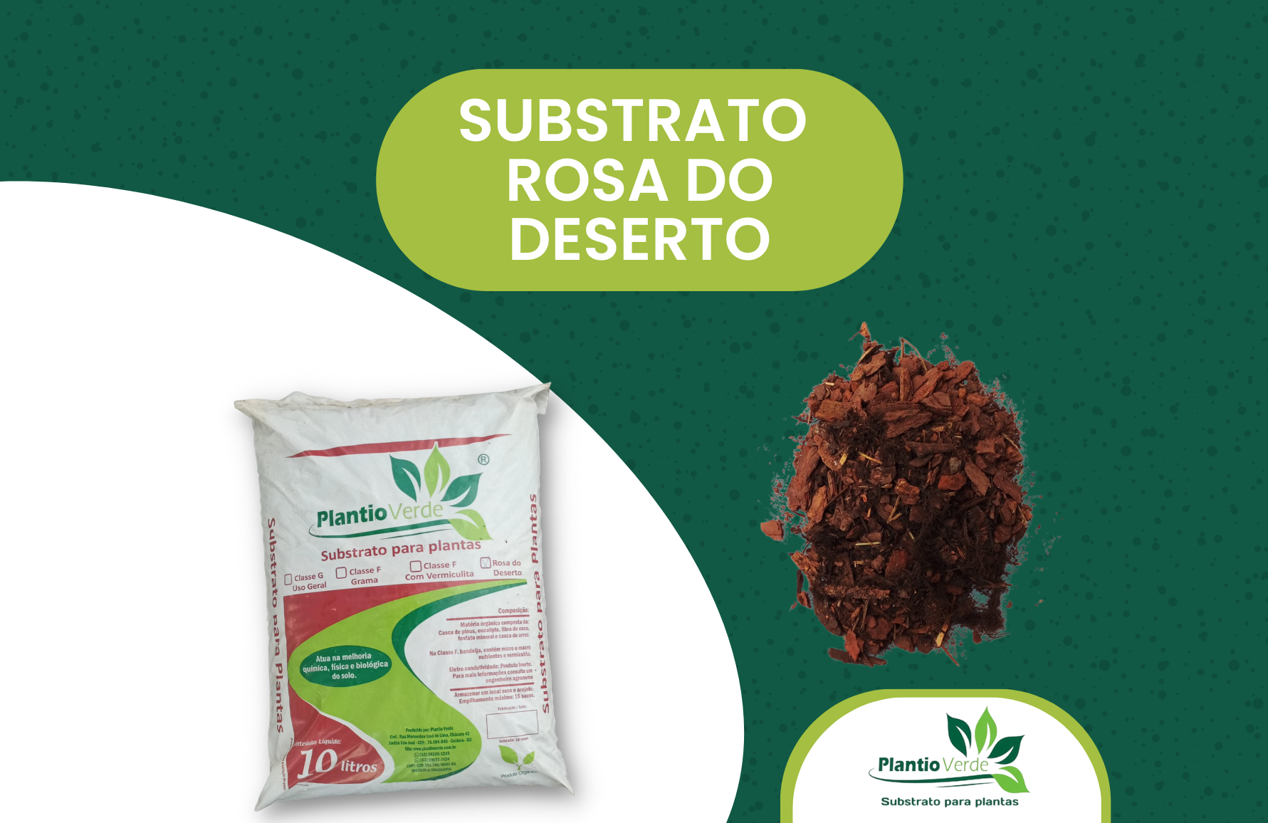 Substrato Rosa Deserto 10 Litros | Plantio Verde - Substrato para plantas